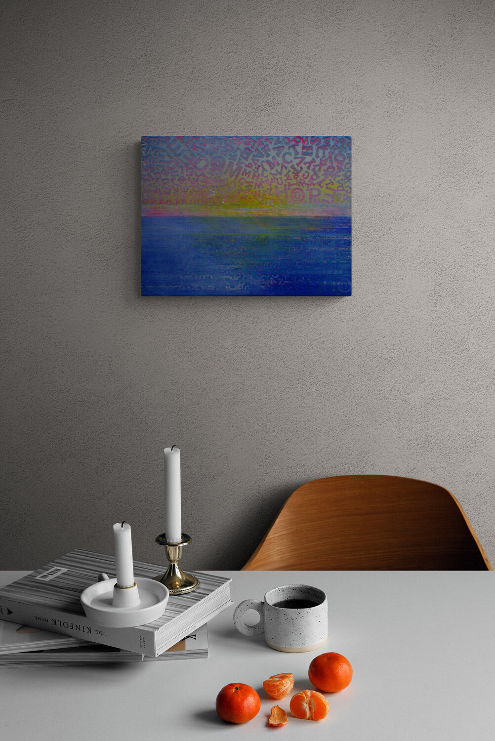 Hopeful horizon von Veronika Ban (2022): Malerei Acryl, Lack auf ...