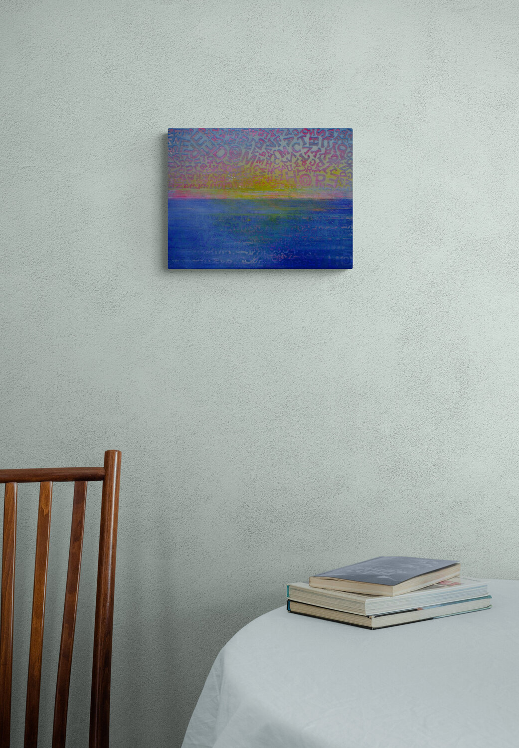 Hopeful horizon von Veronika Ban (2022): Malerei Acryl, Lack auf ...