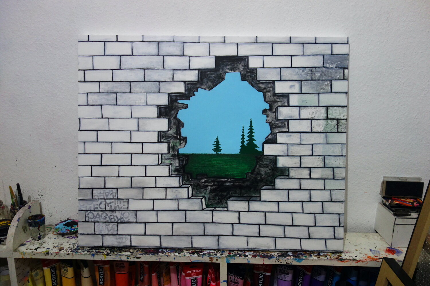 Breaking through de Veronika Ban (2023) : Peinture Acrylique, Fusain ...