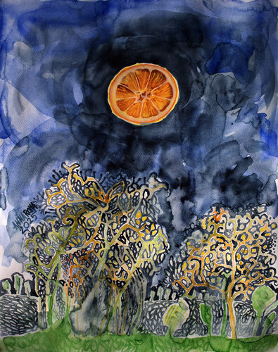 Vollmond 2025 by Anna Rona (2025) : Painting Watercolor on Paper ...