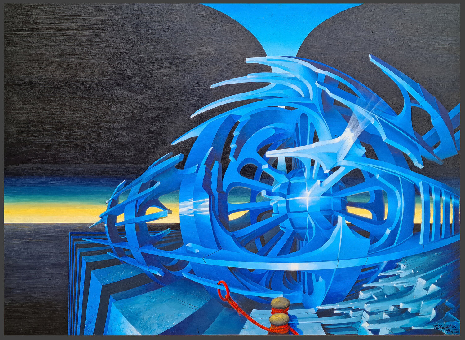 211208 Mechanoid 3 von Gerard Philippart (2021): Malerei Acryl, Öl auf ...