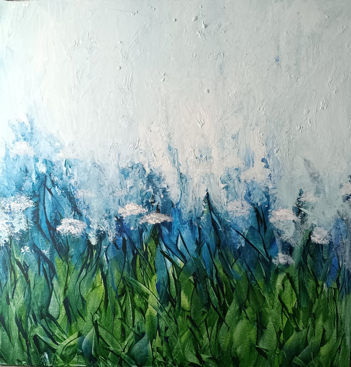 Fiori di campo bianchi by luana baldi (2022) : Painting Acrylic, Chalk ...