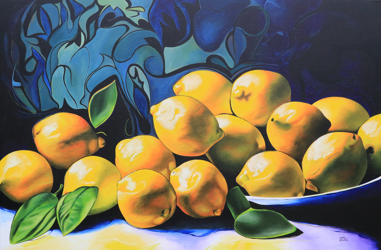 Lemon Blue by Timon Stork (2024) : Painting Acrylic on Canvas - Singulart