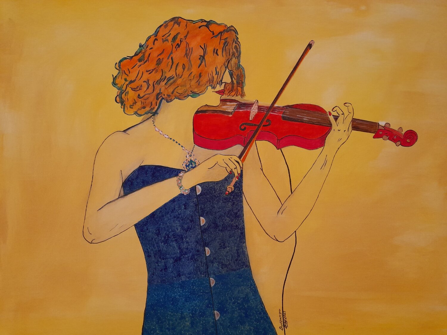 Red Fiddle von Ing. Buchberger (2023): Malerei Acryl auf Leinwand ...