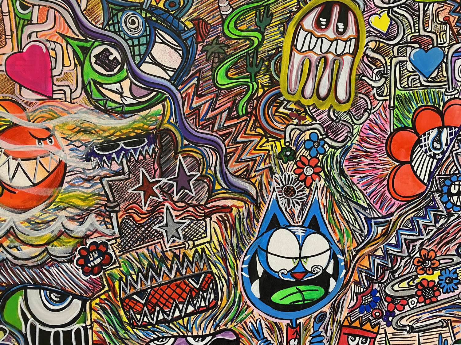 Cool, fun et miaooo by SEB PAUL MICHEL (2023) : Painting Acrylic, Spray ...