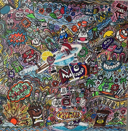 Vive les fleurs et cool et fun de SEB PAUL MICHEL (2025) : Peinture ...