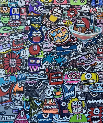 Vive les fleurs et cool et fun by SEB PAUL MICHEL (2025) : Painting ...