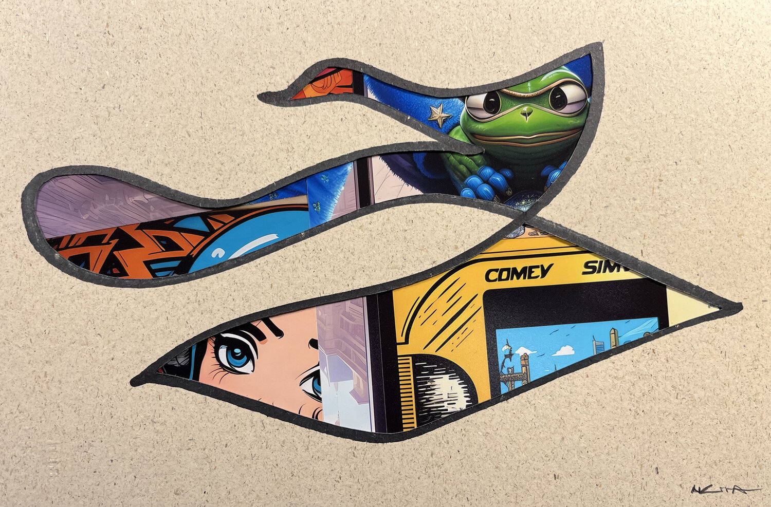 Frog & Girl | Mixed Media Collage Unikat de AKIRA MMXX (N.D): Obra en ...