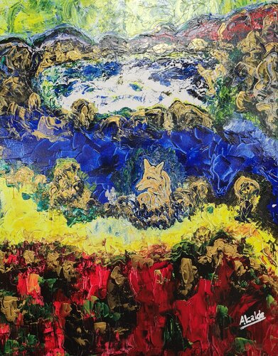 El Lobo de Ángel Alcalde (2023): Pintura Óleo en Lienzo - Singulart