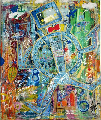 Robot 10 by Ilir Osmani (2024) : Painting Acrylic on Canvas - Singulart