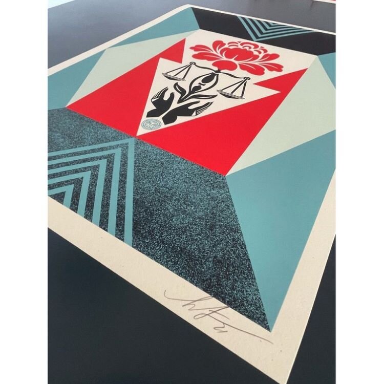 Cultivate justice von Shepard Fairey (2021): Druck Siebdruck auf Papier ...