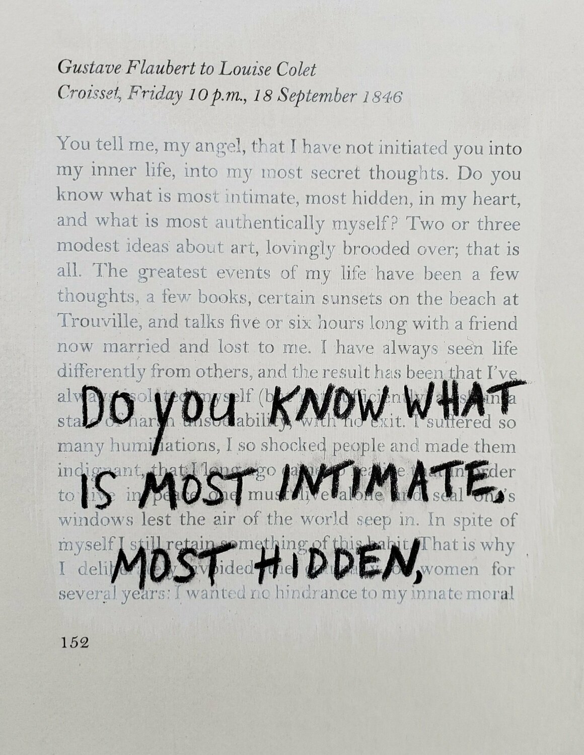 Love Letters - Gustave Flaubert to Louise Colet, Croisset, Friday 10pm, 18 September 1846 von ...