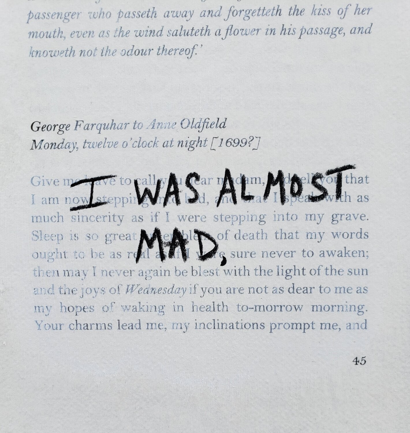 Love Letters - George Farquhar to Anne Oldfield, Monday, twelve o'clock ...