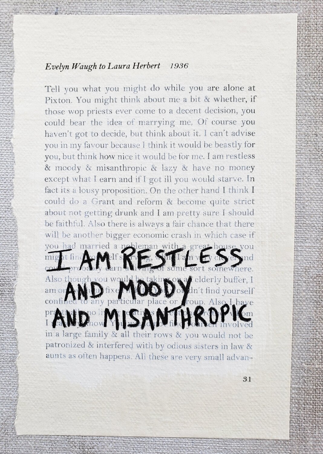 Love Letters - Invitation: Evelyn Waugh to Laura Herbert, 1936 by ...