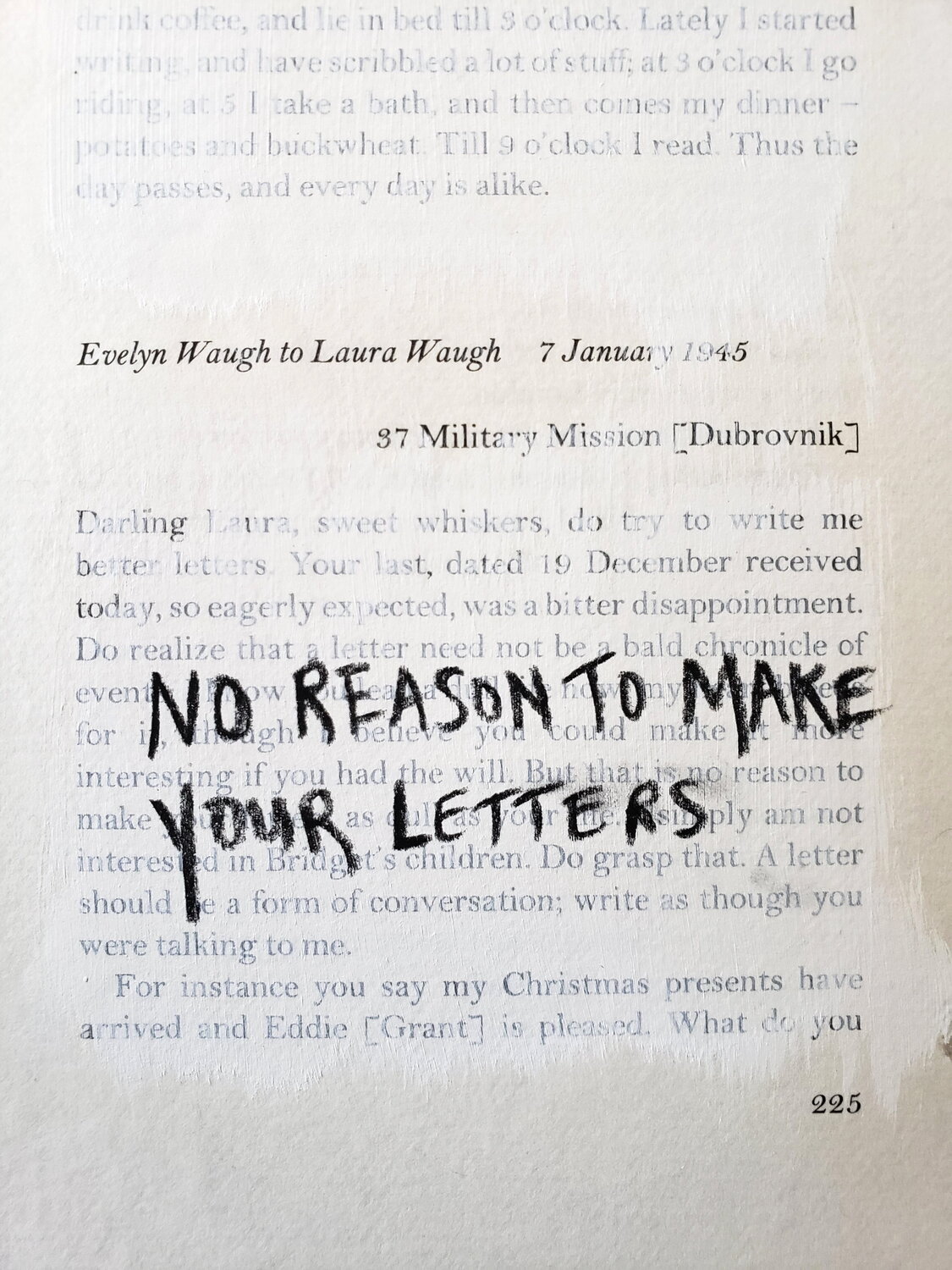 Love Letters - Evelyn Waugh to Laura Waugh, 7 January 1945, Dubrovnik ...