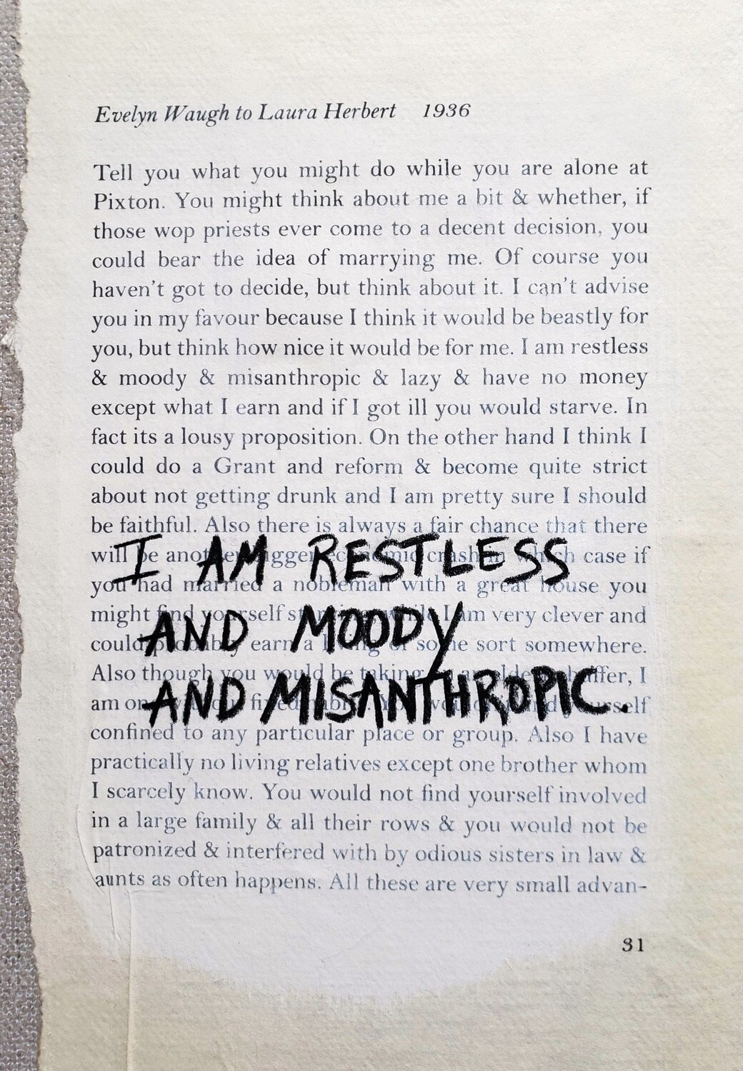 Love Letters - Invitation: Evelyn Waugh to Laura Herbert, 1936 by ...