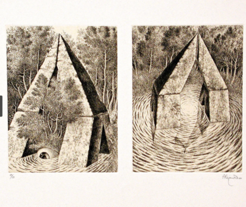 Ramon Alejandro - Double pyramid de Ramon Alejandro (1989): Pintura ...