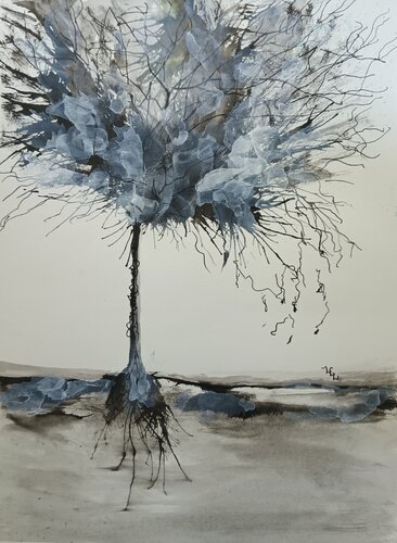 Whispering Tree X de Lisa Cardenas (2023): Pintura Acrílico, Acuarela ...