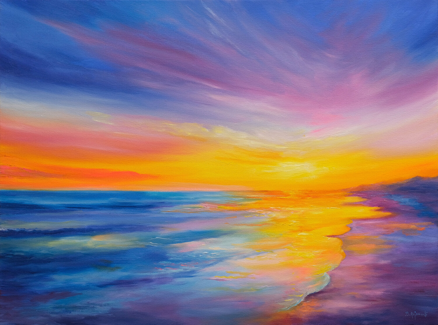 Heavenly Sunset by Behshad Arjomandi (2022) : Painting Oil on Canvas ...