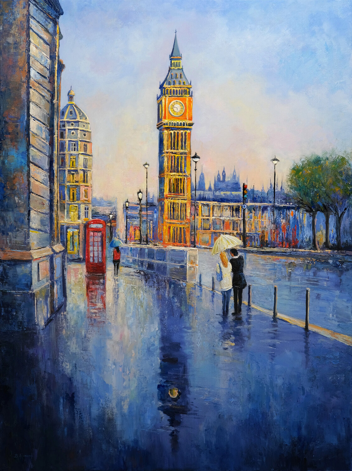 Rainy London by Behshad Arjomandi (2023) : Painting Acrylic on Canvas ...