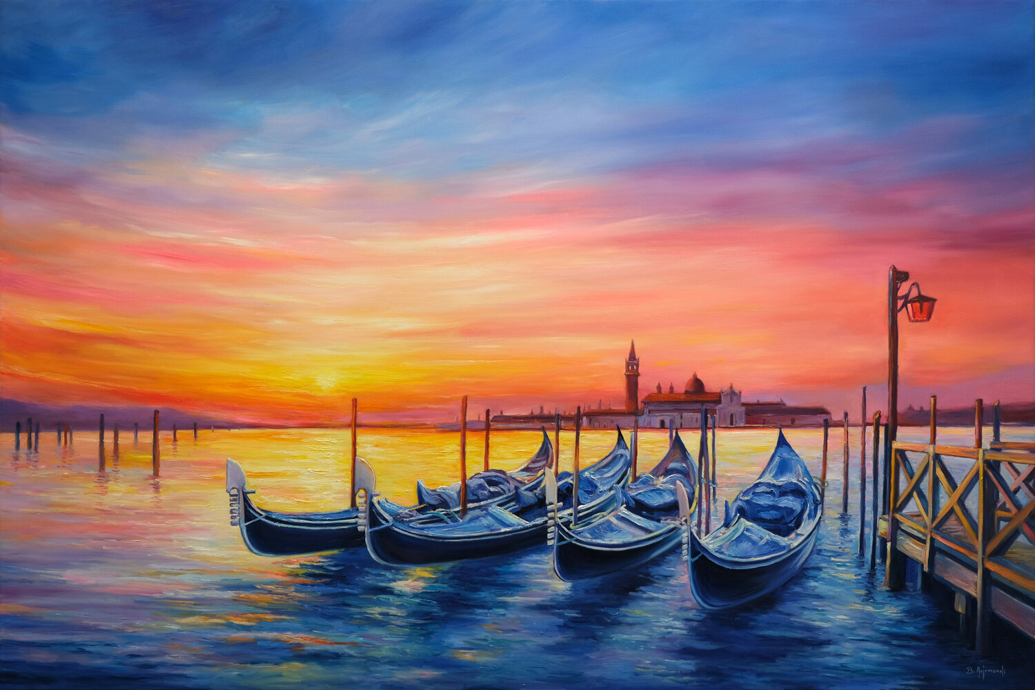 Venice Sunset de Behshad Arjomandi (2023): Pintura Óleo en Lienzo ...