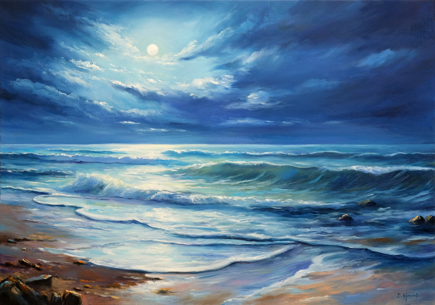 Dreaming Moonlight by Behshad Arjomandi (2024) : Painting Oil on Canvas ...