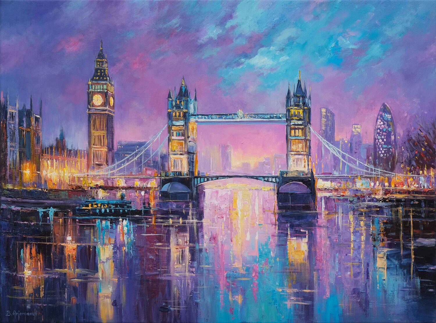 London Lights de Behshad Arjomandi (2025): Pintura Óleo en Lienzo ...
