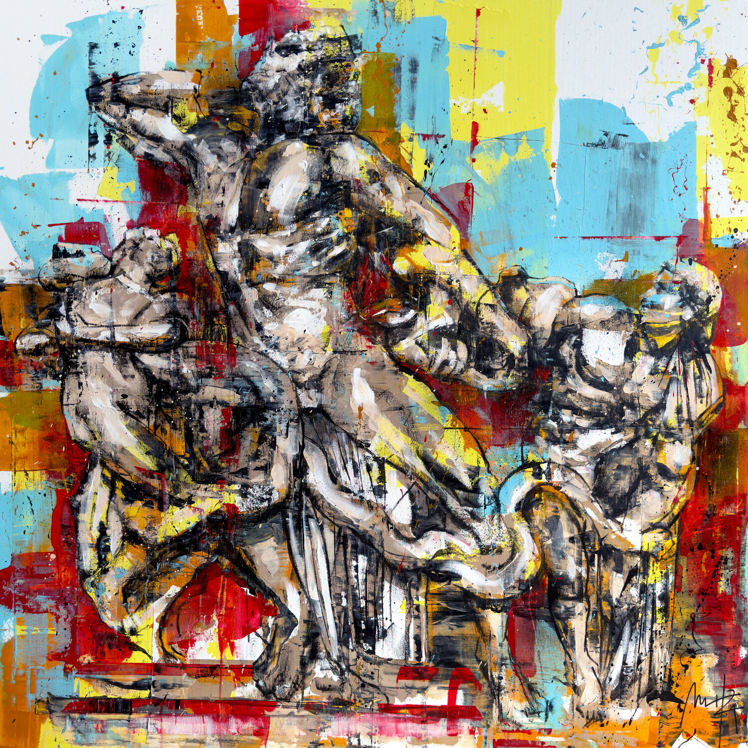 Laocoonte Group by Mario Henrique (2024) : Painting Acrylic, Oil on ...