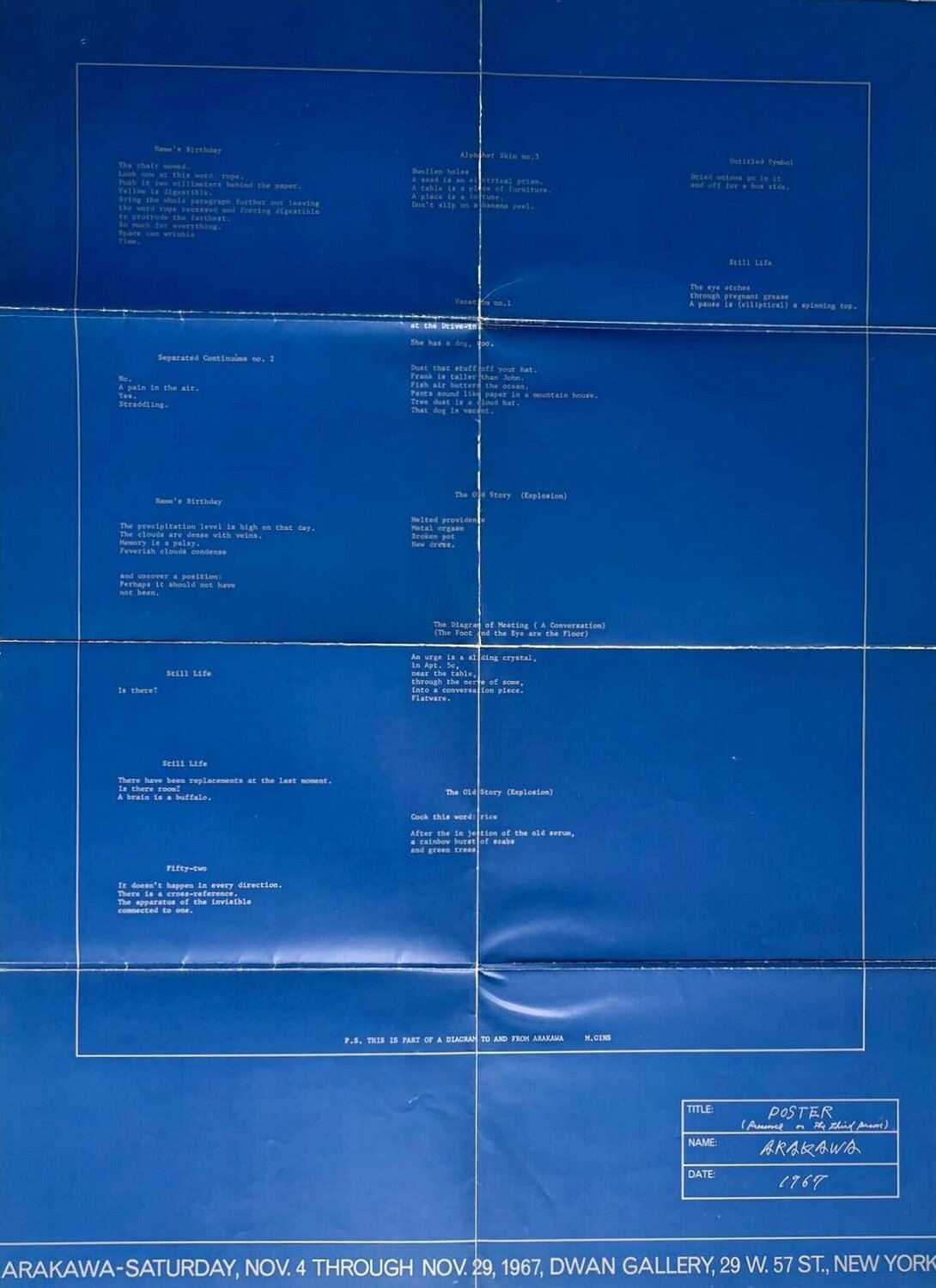 Historic Dwan Gallery Poster: Presence or the Third Person by Shusaku ...