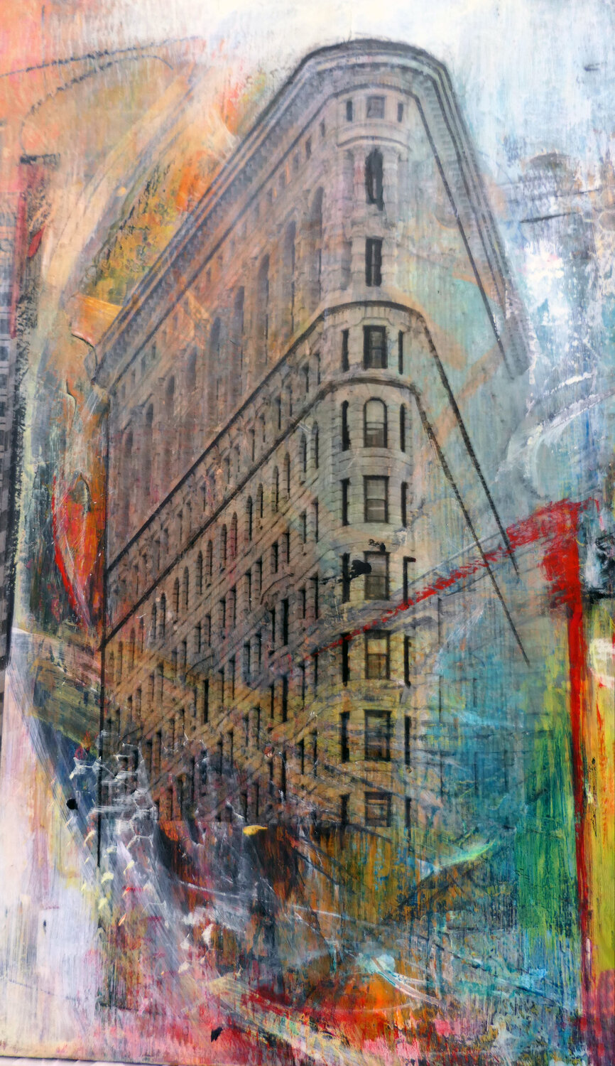 In The City by Renée De Gagné (2022) : Painting Acrylic, Collage on ...