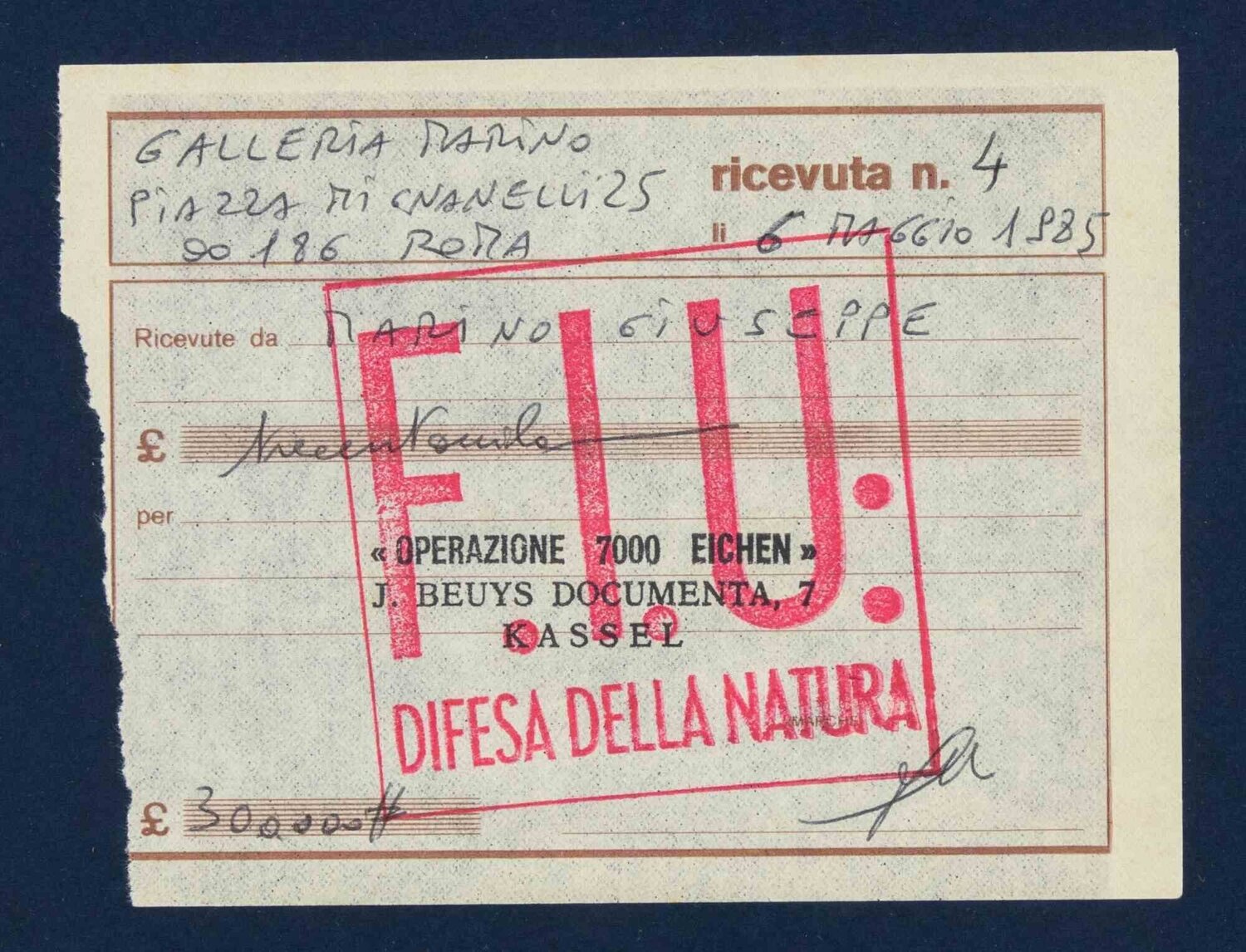 Operazione 7000 Eichen von Joseph Beuys (1985): Druck Flachdruck ...