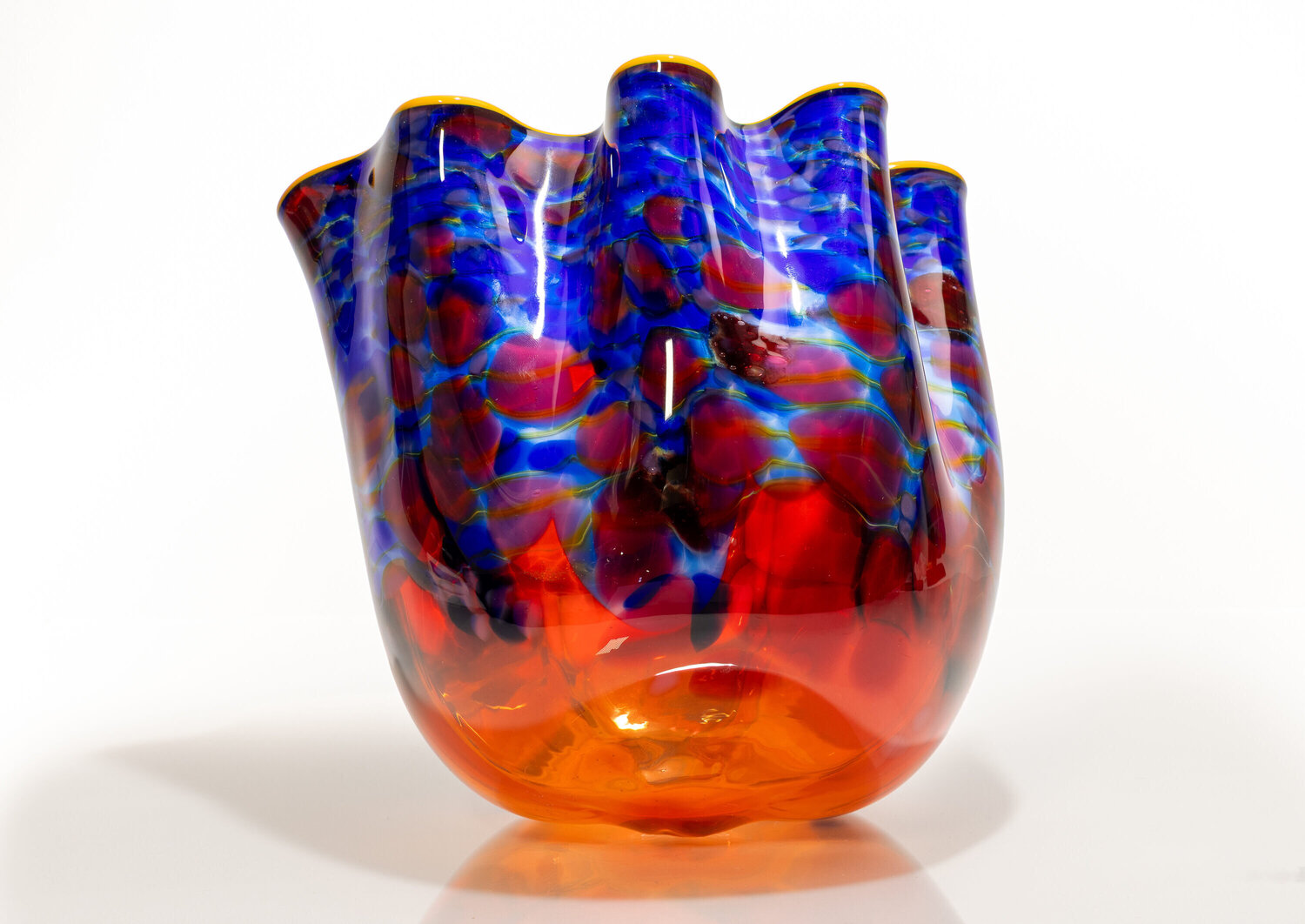 Dale Chihuly Blue and Red Pacific Sunrise Macchia Signed PP 2006 Hand ...