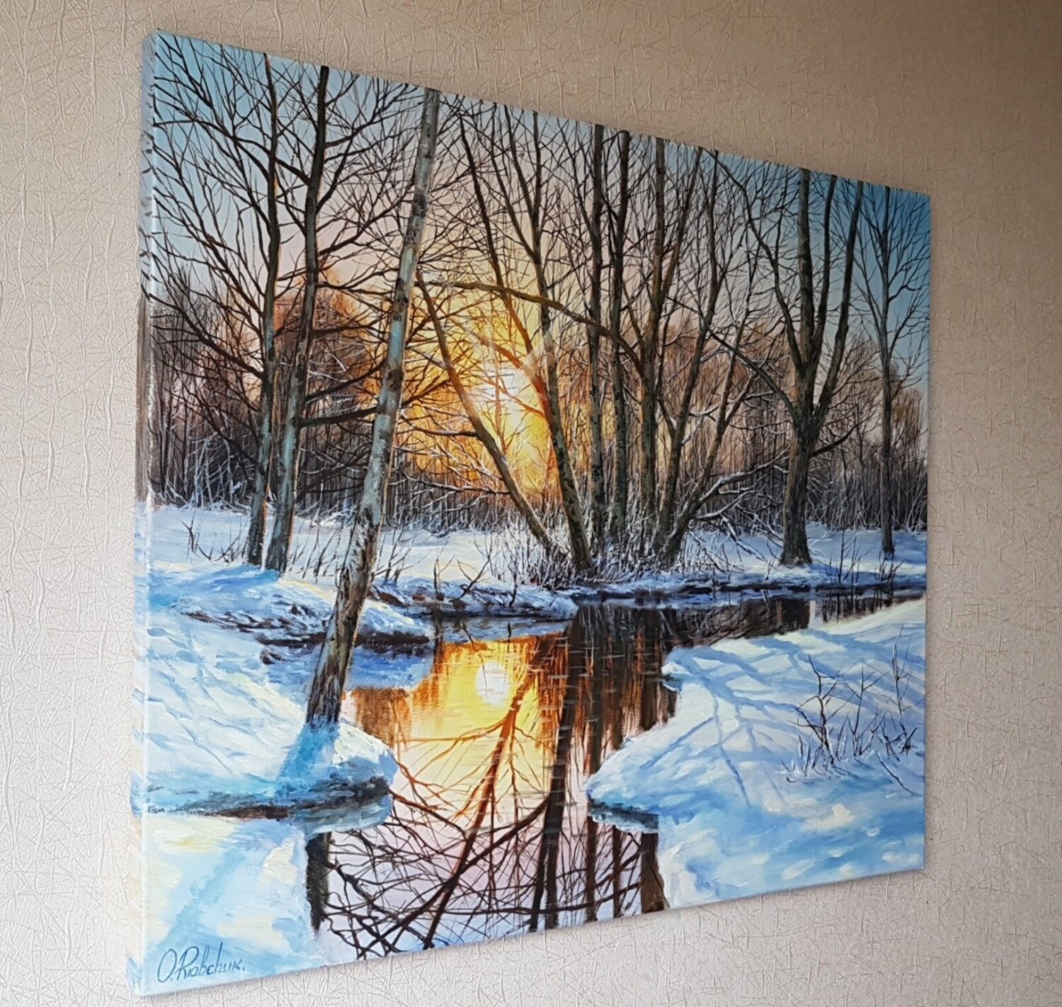 Winter Sun von Oleg Riabchuk (2023): Malerei Öl auf Leinwand - Singulart