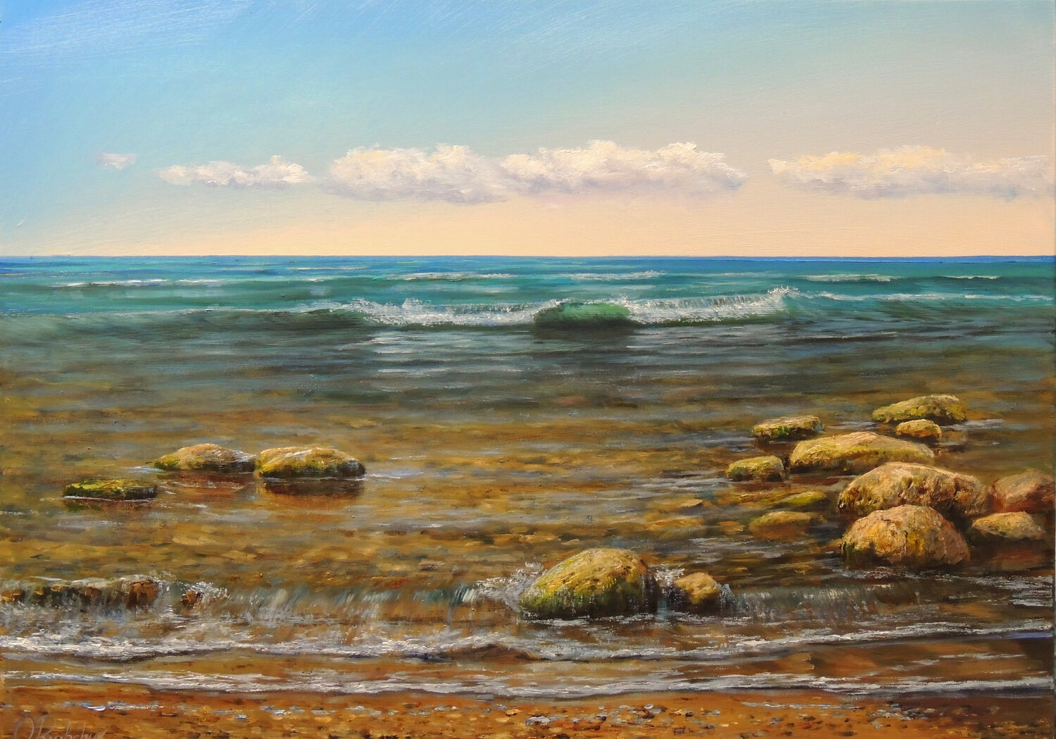 Bright Day. Ocean by Oleg Riabchuk (2023) : Painting Oil on Canvas ...