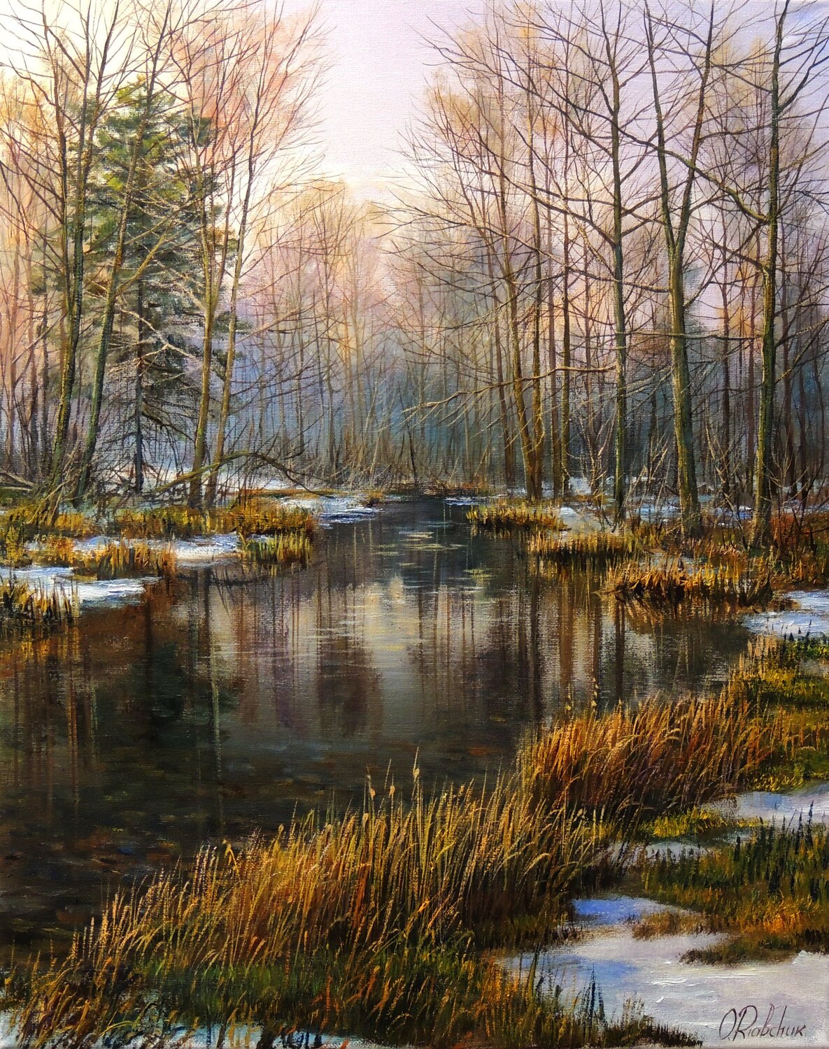 First Days of Spring by Oleg Riabchuk (2024) : Painting Oil on Canvas ...