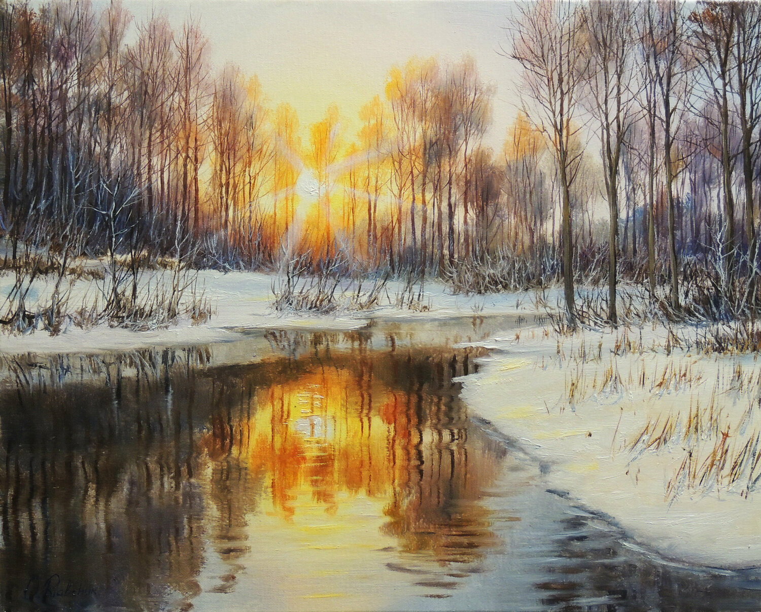 In the Depth of Winter by Oleg Riabchuk (2020) : Painting Oil on Canvas ...