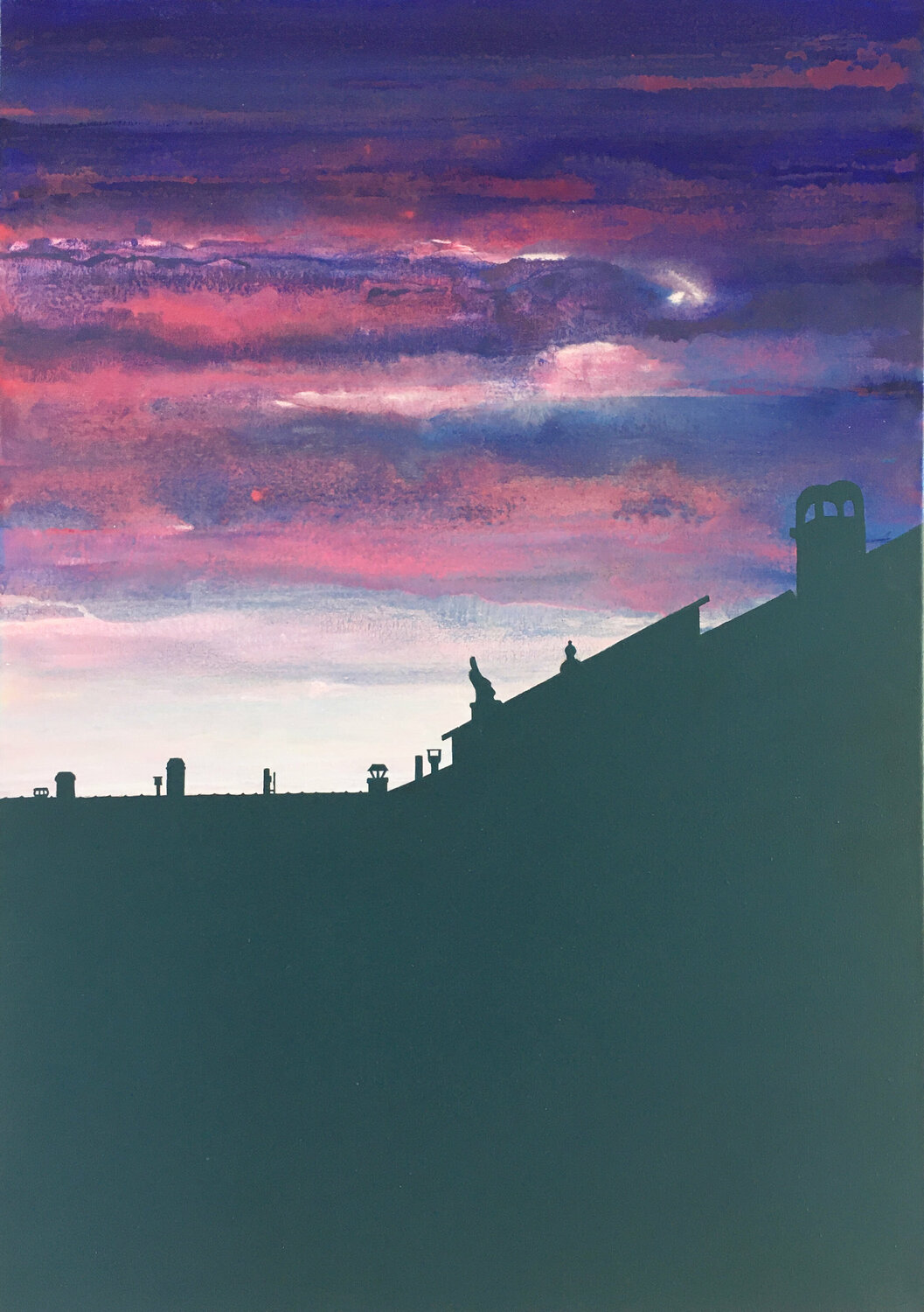 Rooftop von Robin Ballard (2020): Malerei Acryl auf Leinwand - SINGULART