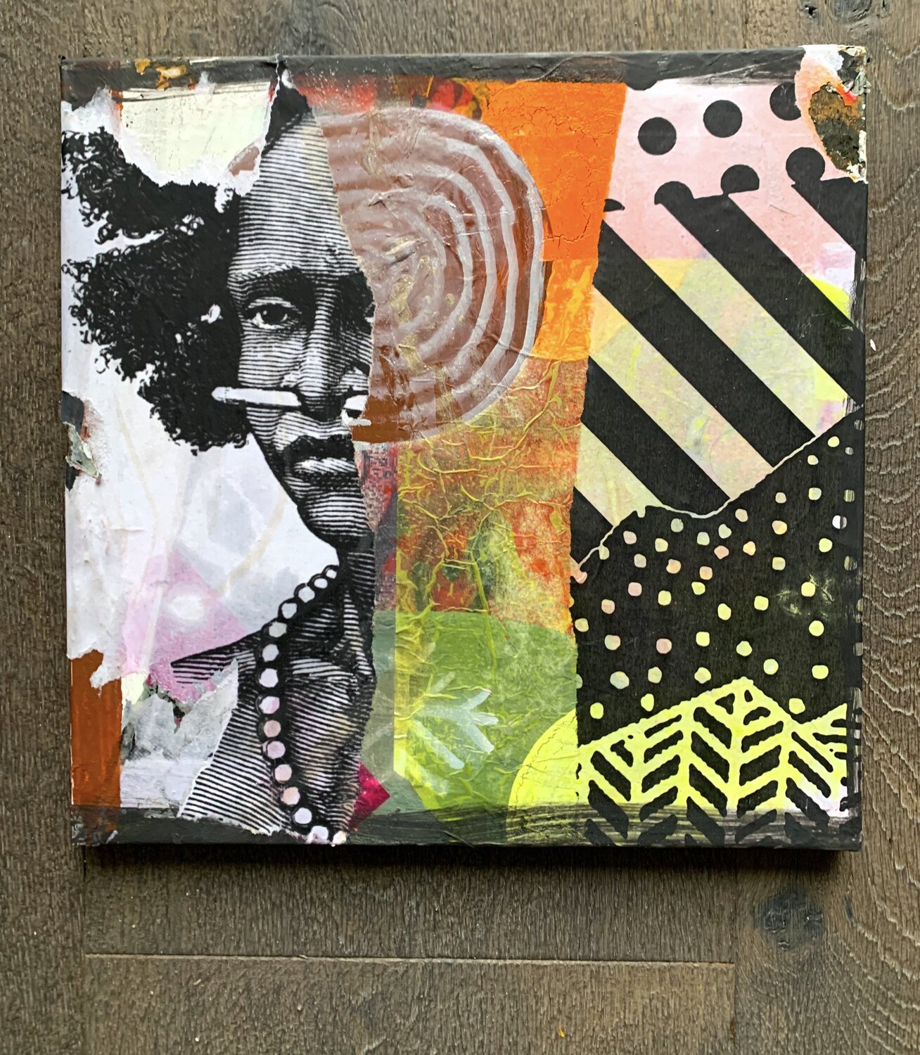 ONE SIDE by Anton Unai (2022) : Painting Acrylic, Collage on Canvas ...