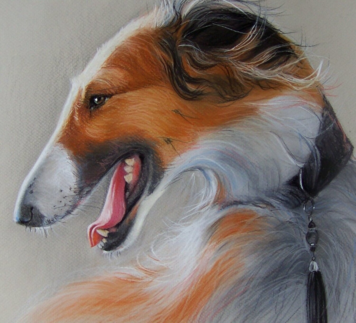 Portrait des russischen Barsoi by Olga David (2014) : Drawing Pastel on Paper - Singulart