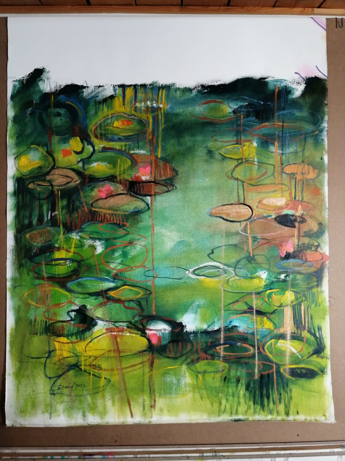 Abkühlung am Seerosenteich by Olga David (2023) : Painting Oil on Canvas - Singulart