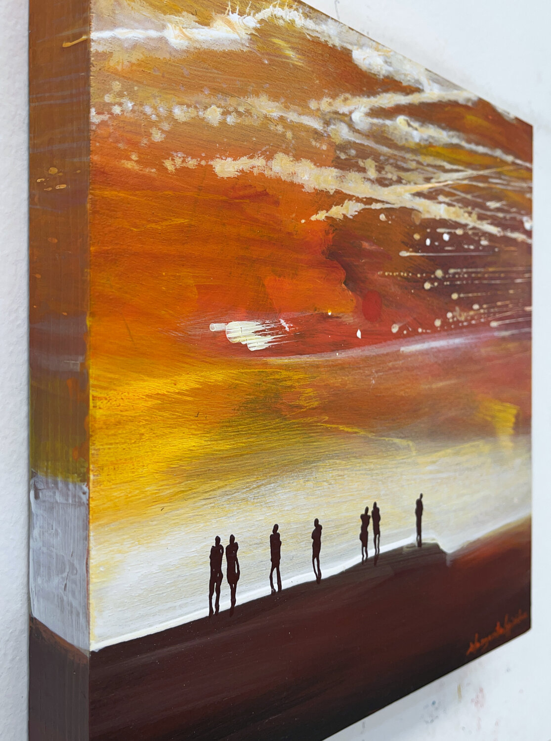 Shooting Stars von Margarita Lypiridou (2022): Malerei Acryl auf Holz - SINGULART