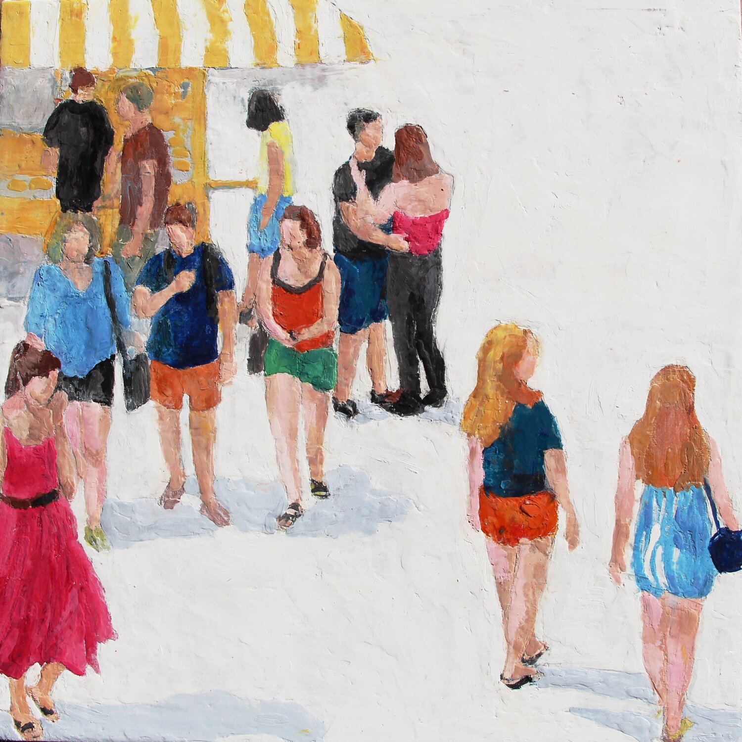 Meeting in Syntagma Square by Luciana Mathioudakis (2023) : Painting Oil, Wax on Canvas - Singulart