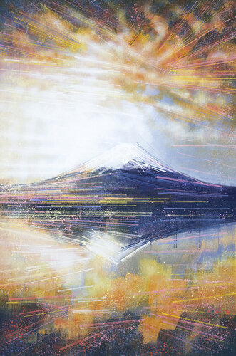 Japan - Mount Fuji At Sunset by Marc Todd (2022) : Painting Acrylic on ...