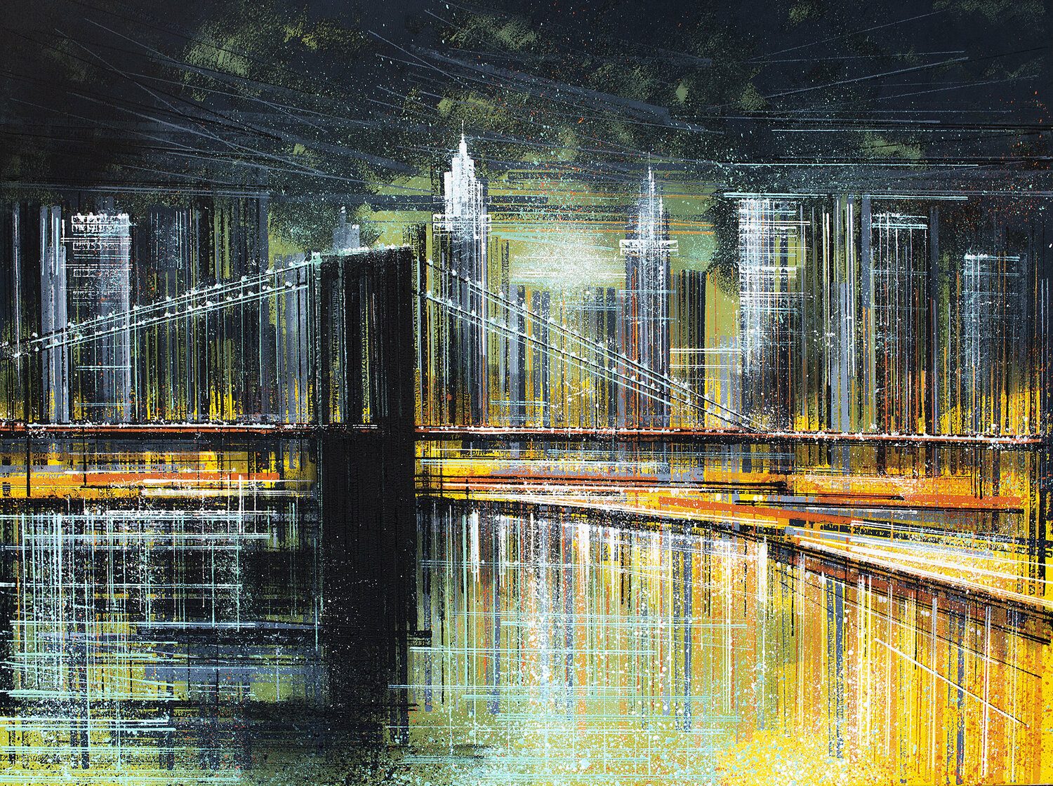 New York - The Brooklyn Bridge At Night Marc Todd