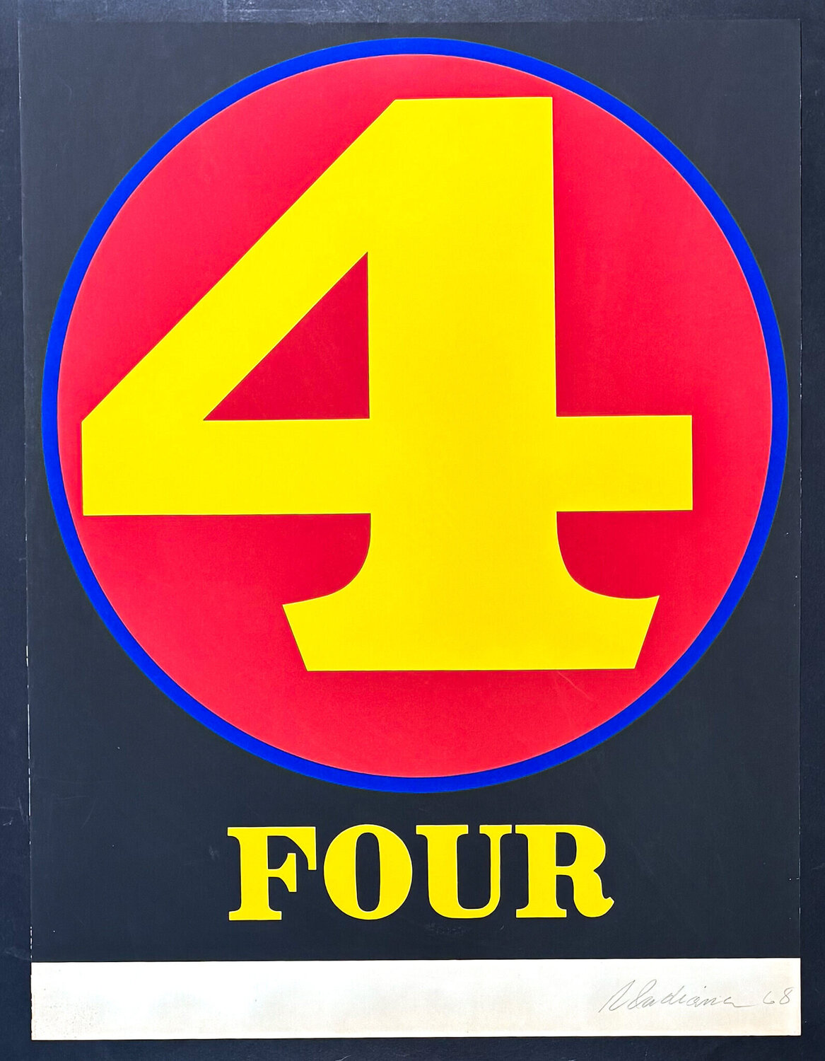 Robert Indiana (1928–2018) - Four, from numbers - Screenprint in colors ...