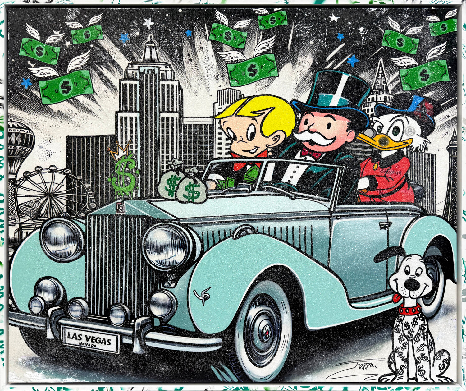 Strolling In Style (Monopoly), large original painting with custom ...