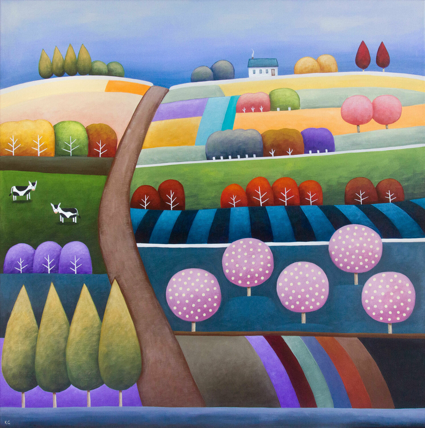 Pink Orchard Road No.2 by Kate Graham (2022) : Painting Acrylic on ...