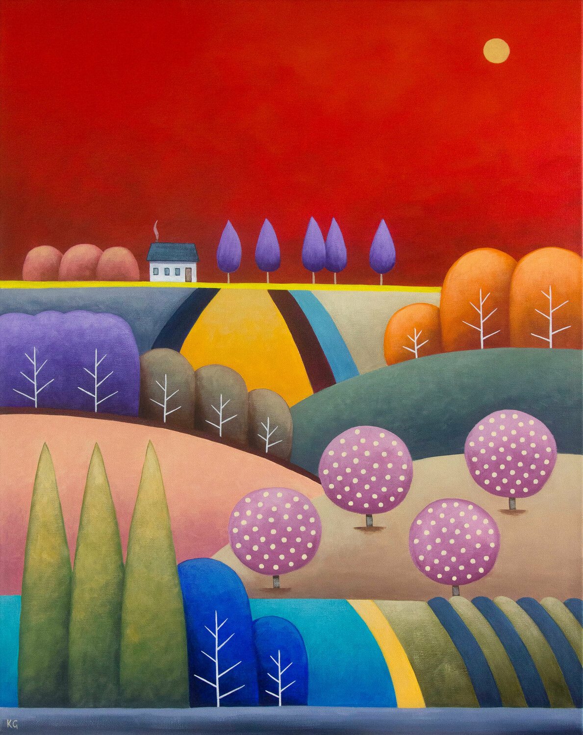 Red Riot by Kate Graham (2022) : Painting Acrylic on Canvas - Singulart