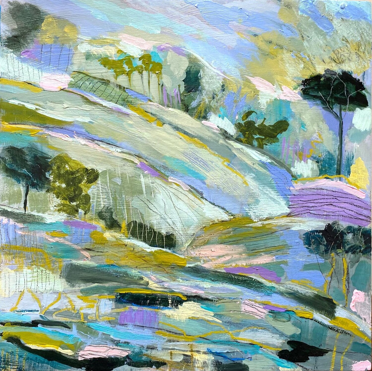 Somewhere Beyond door Nikki Wheeler (2025) : Schilderij Acryl, Pastel ...