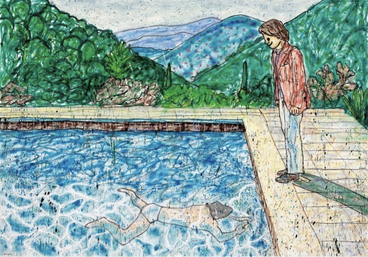 Portrait of an Artist (Pool with Two figures) II ( Inspired by David ...